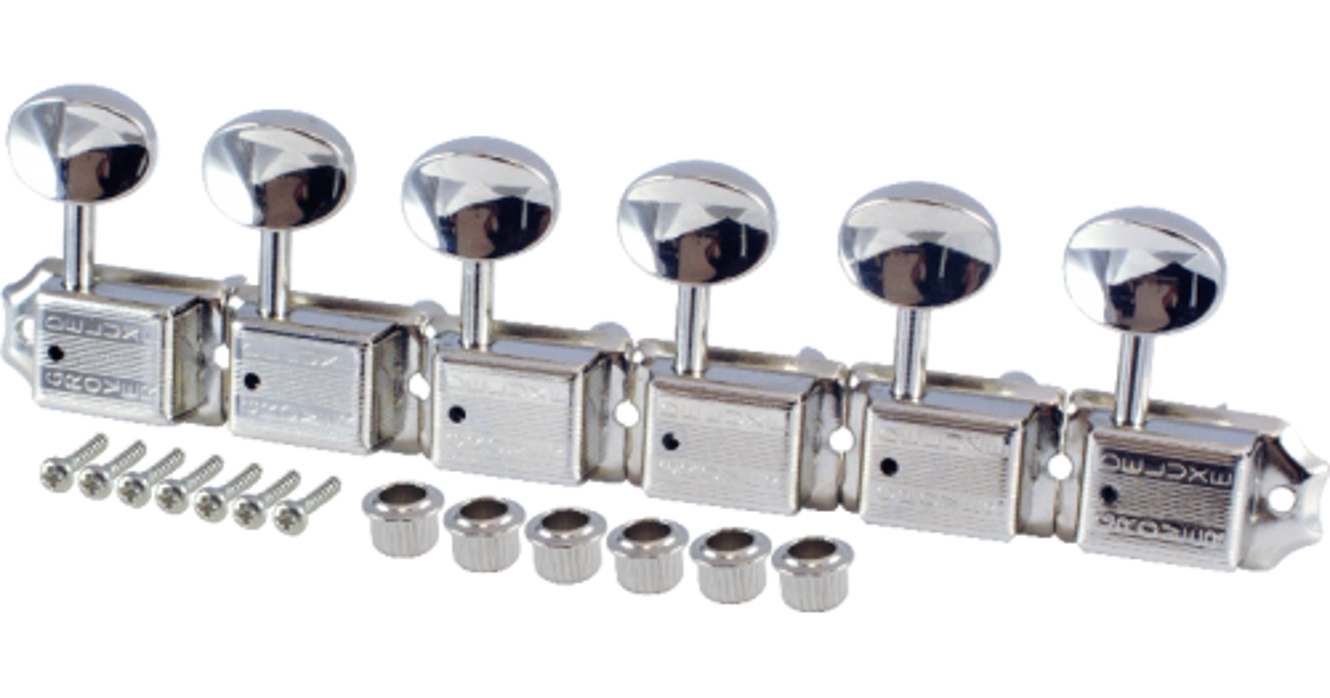 GROVER Tuners, Deluxe Guitar, Vintage, Nickel, 6 in line - Tónastöðin ...